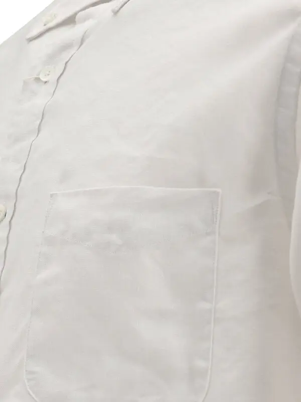 BEAMS Linen Shirt With Chest Pocket - White