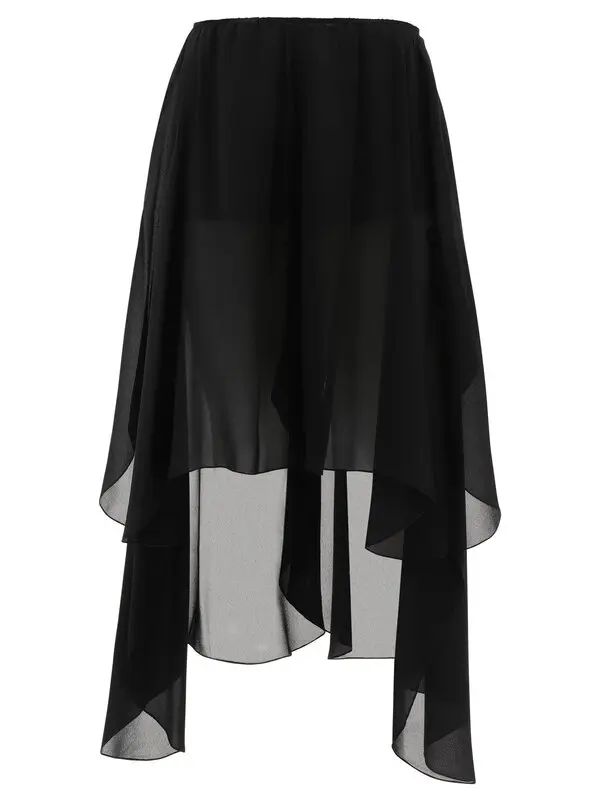 Chloé Fluid Volant Shorts In Silk Georgette