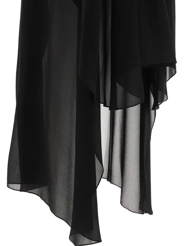 Chloé Fluid Volant Shorts In Silk Georgette