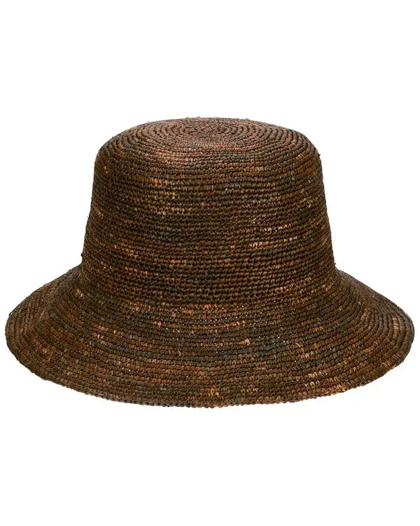 San Diego Hat Company Brown Crochet Bucket Hat with Cherry & Gold Charms Charm - Crochet Raffia Bucket Hat – San Diego Hat Company main image 2