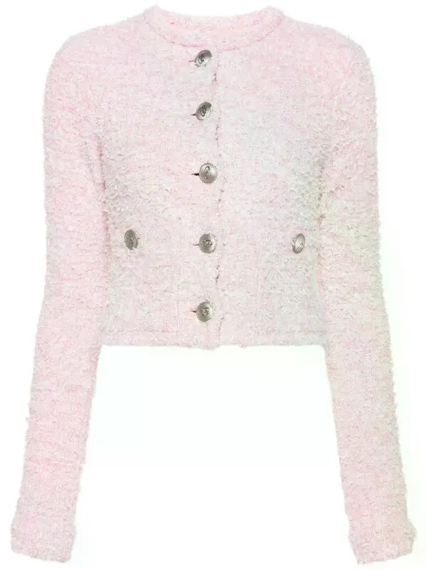 Balenciaga Cropped Tweed Jacket - Pink