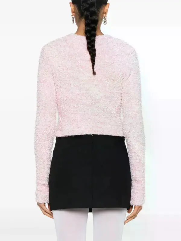 Balenciaga Cropped Tweed Jacket - Pink