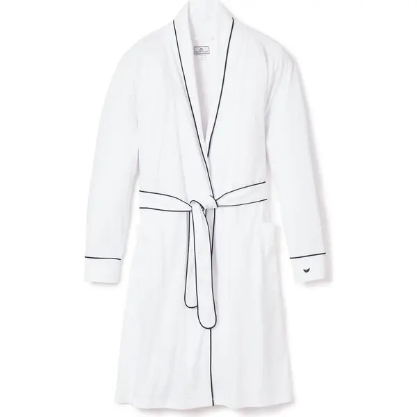 PETITE PLUME Luxe Pima Cotton Robe - White