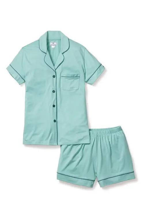 PETITE PLUME Luxe Pima Cotton Short Pajamas - Green