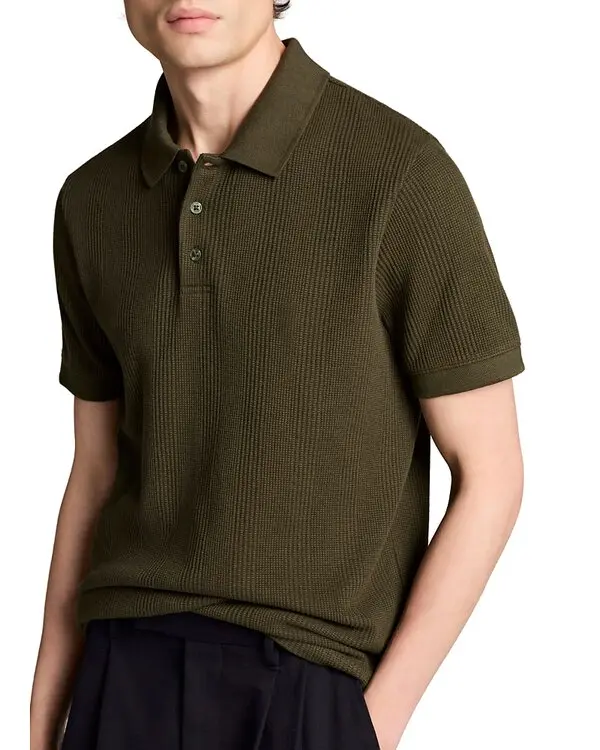Vince Variegated Texture Polo Shirt - Night Leaf