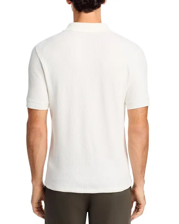 Vince Variegated Texture Polo Shirt - Off White