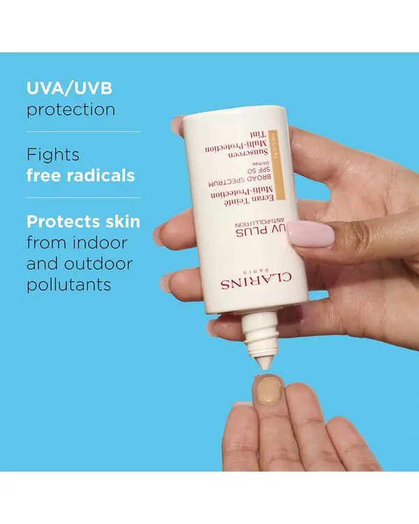 Clarins Uv Plus Anti Pollution Antioxidant Tinted Face Sunscreen Spf 50 1.7 Oz - Medium