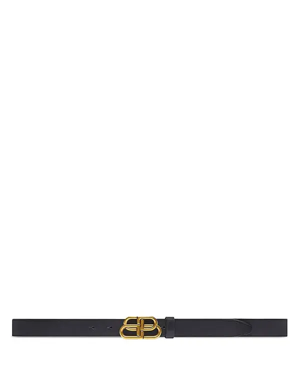 Balenciaga Bb Thin Belt - Black/gold