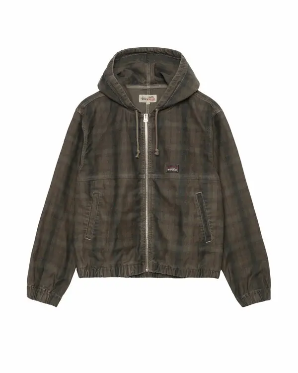 StÜssy Plaid Unlined Work Jacket - Olive | Editorialist
