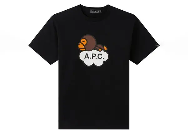 A BATHING APE X A.p.c Milo Cloud T-shirt - Black