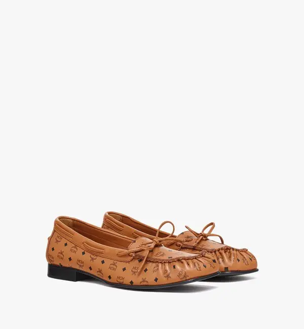 Mcm Monogram Leather Moccasins