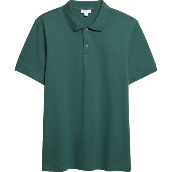 Sunspel Cotton Piqué Polo - Forest