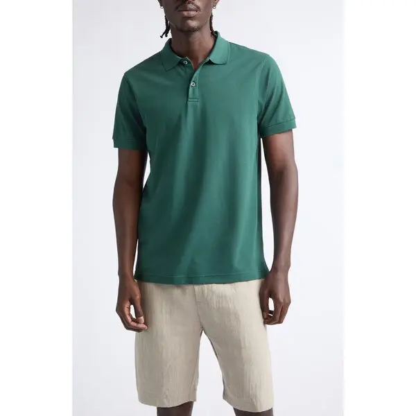 Sunspel Cotton Piqué Polo - Forest