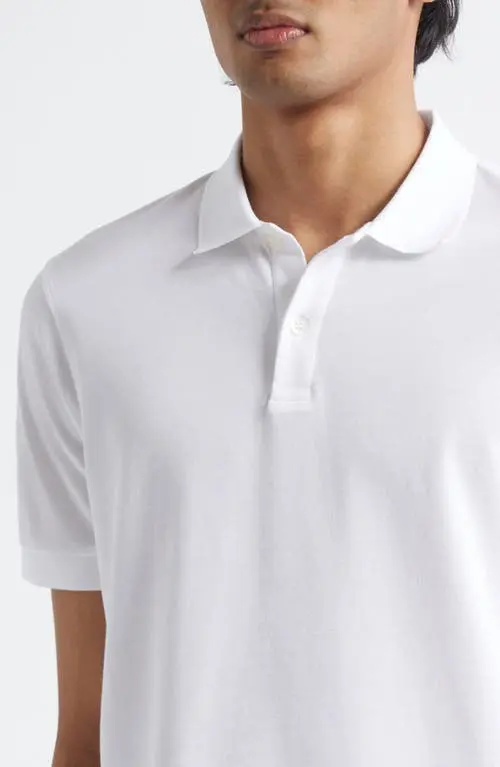 Sunspel Cotton Piqué Polo - White