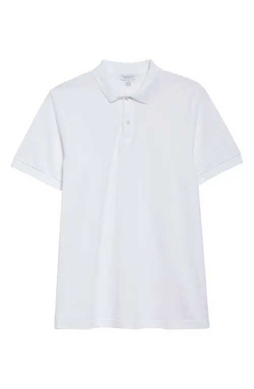 Sunspel Cotton Piqué Polo - White