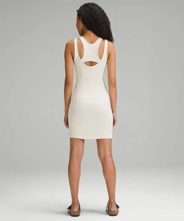 Lululemon Ribbed Cotton Modal Cut-Out Dress In Bone - 54% Off | Editorialist