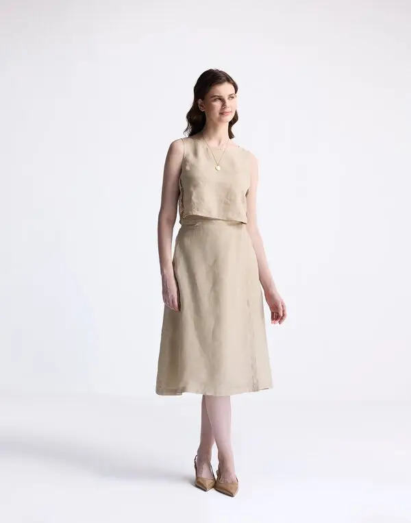 Madewell Reistor® Overlap Midi Skirt - Beige