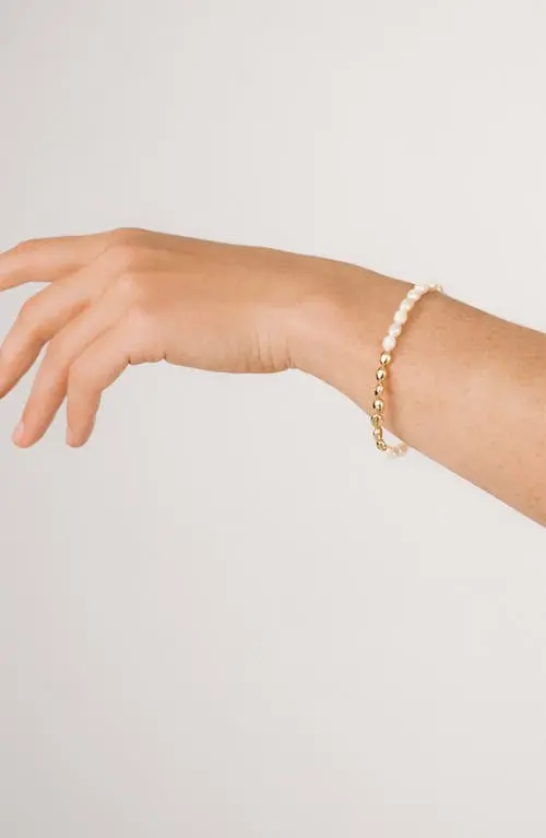 Ettika Freshwater Pearl And Pebble Beaded Bracelet