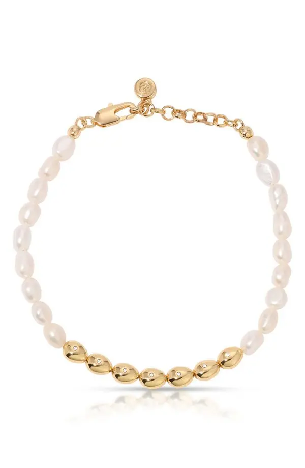 Ettika Freshwater Pearl And Pebble Beaded Bracelet
