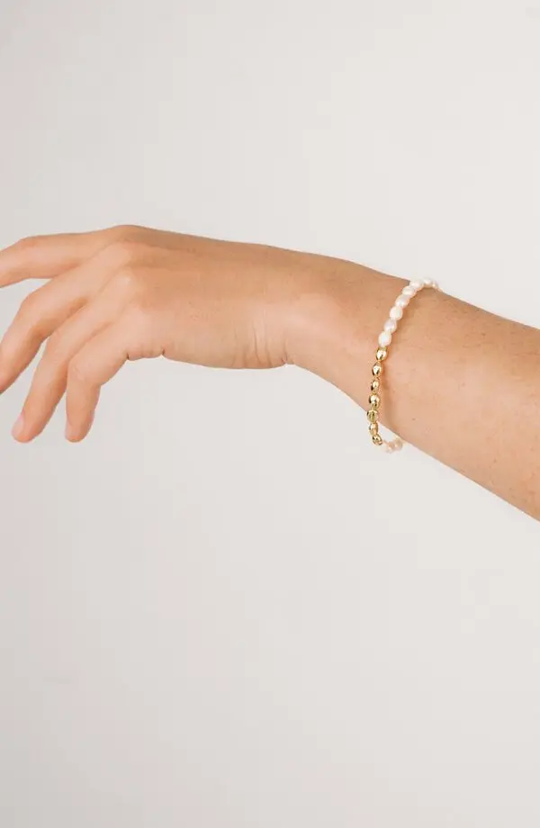 Ettika Freshwater Pearl And Pebble Beaded Bracelet