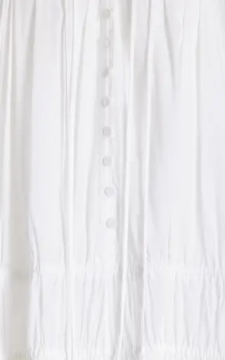Another Tomorrow Gathered Cotton Maxi Dress
