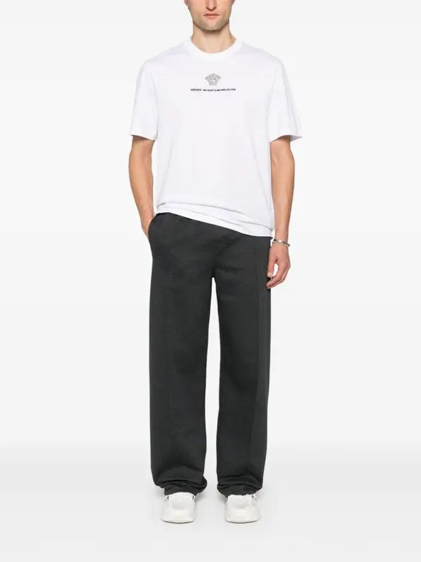 Versace Embroidered Cotton-jersey T-shirt - White