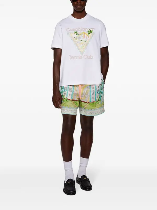 Casablanca Vase Linen Shorts - Pink