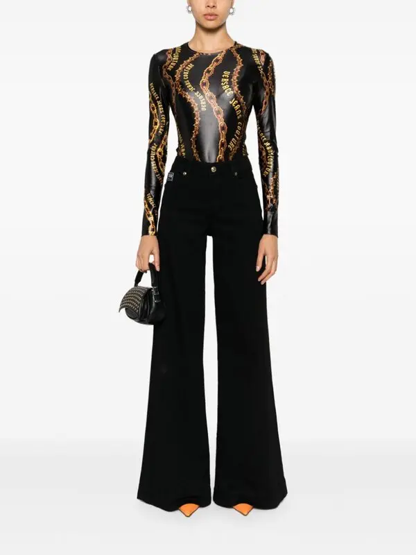 Versace Chain Couture Bodysuit - Black