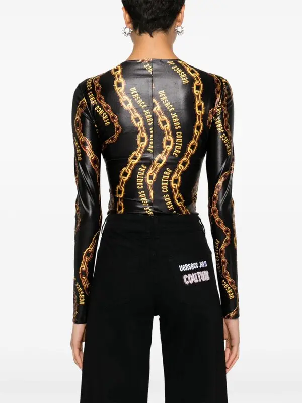 Versace Chain Couture Bodysuit - Black