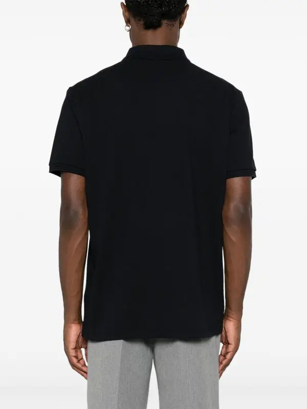 Moncler Logo-appliqué Piqué Polo Shirt - Blue