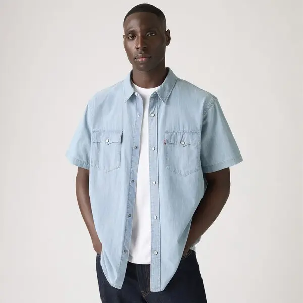 LEVI'S Short Sleeve Relaxed Fit Western Shirt Chambray - New Hyde Chambray