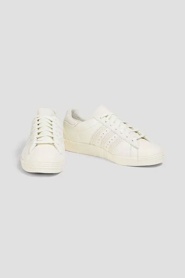 Adidas Superstar Striped Leather Sneakers In Off-White - 70% Off |  Editorialist