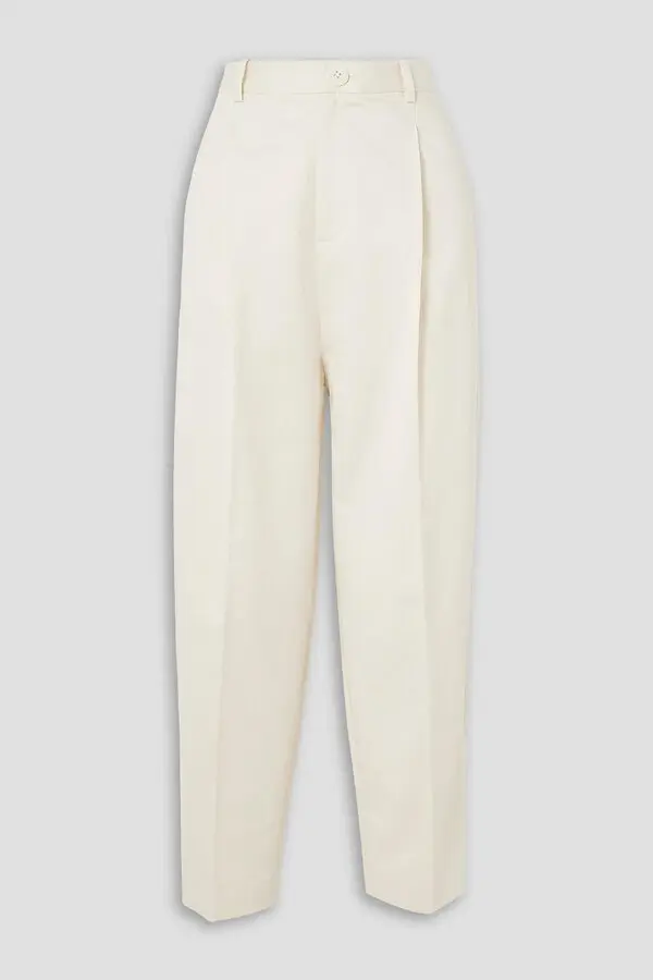 Bouguessa Lee Pleated Cotton-twill Tapered Pants