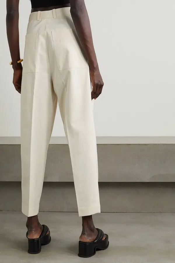 Bouguessa Lee Pleated Cotton-twill Tapered Pants