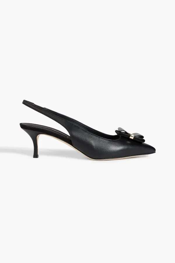 FERRAGAMO Willis 55 Embellished Leather Slingback Pumps