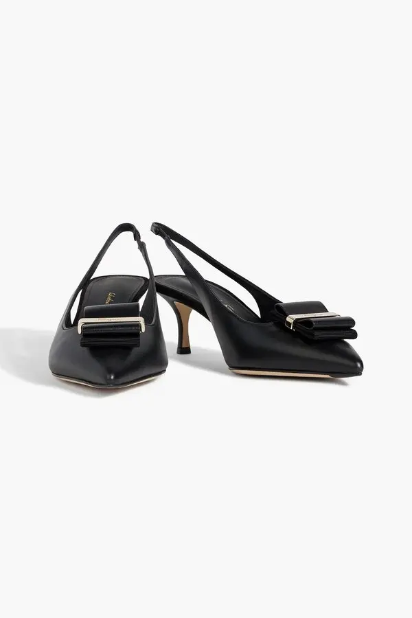 FERRAGAMO Willis 55 Embellished Leather Slingback Pumps