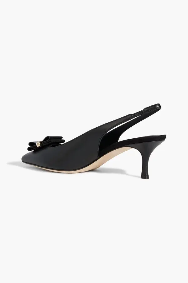 FERRAGAMO Willis 55 Embellished Leather Slingback Pumps