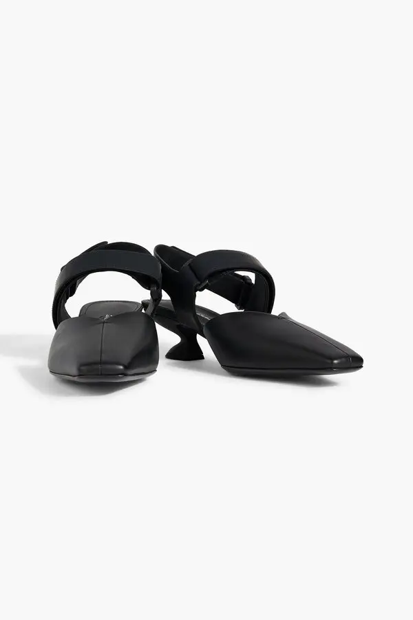 FERRAGAMO Sagar 40 Leather Slingback Pumps