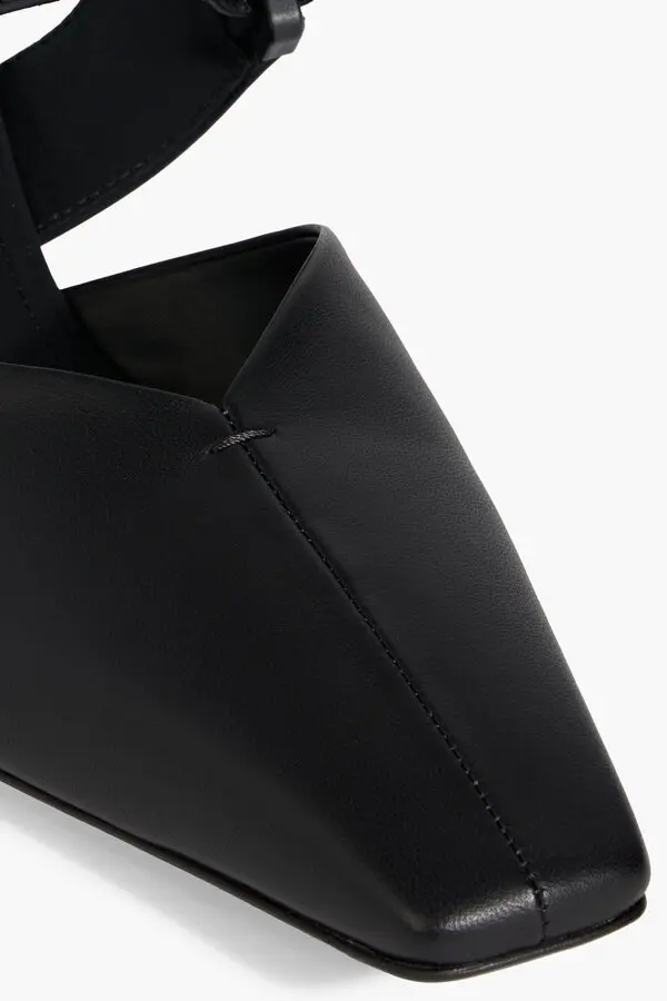 FERRAGAMO Sagar 40 Leather Slingback Pumps