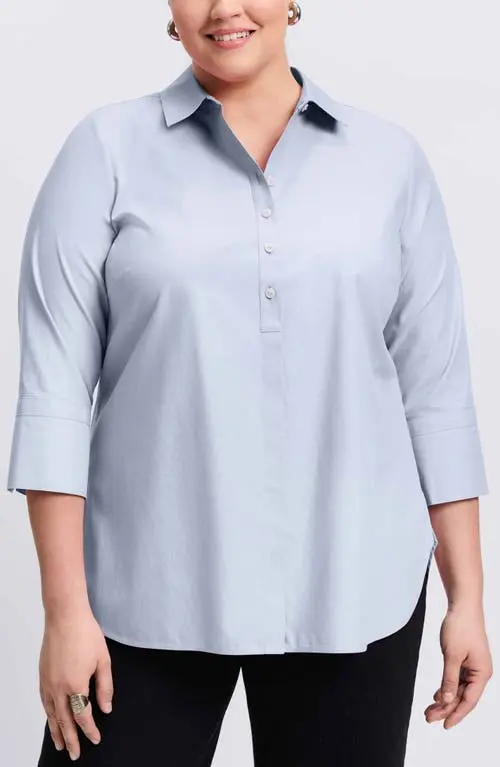 Foxcroft Madison Non-iron Three-quarter Sleeve Cotton Shirt