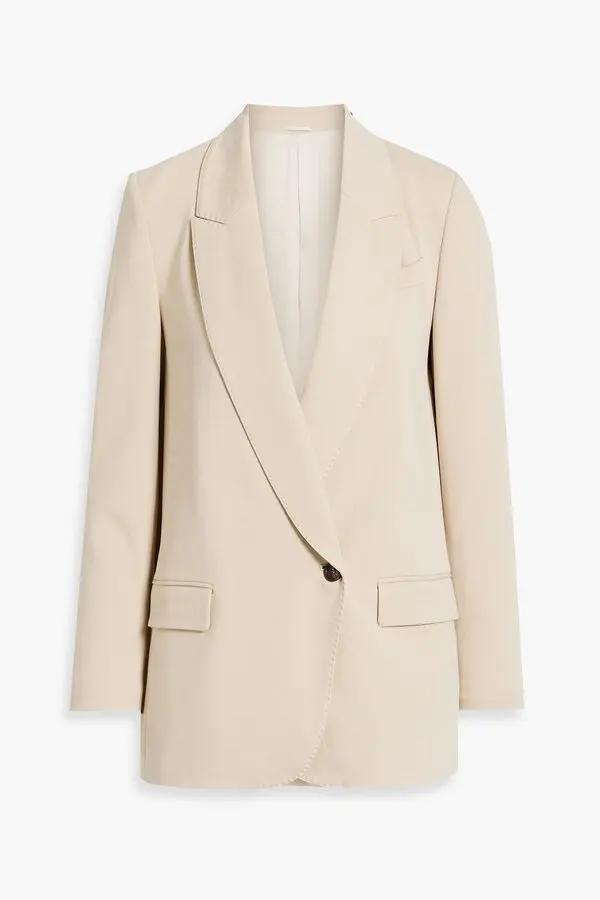 Brunello Cucinelli Bead-embellished Cotton-blend Blazer - Beige