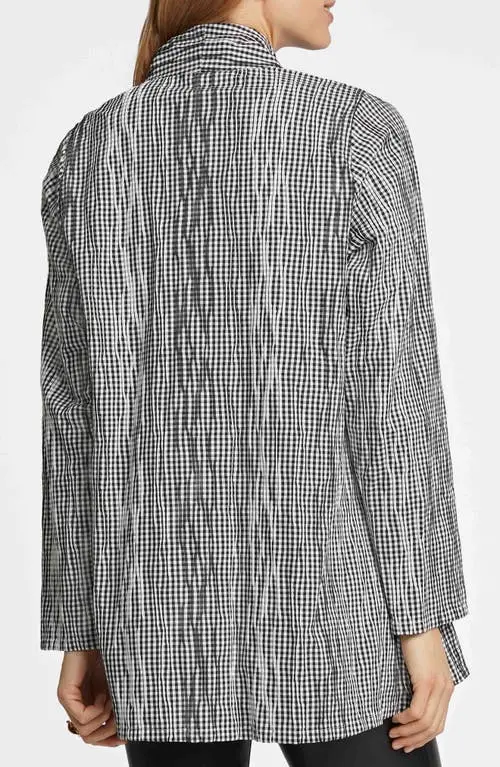 Foxcroft Alana Crinkle Gingham Jacket - Black/ White