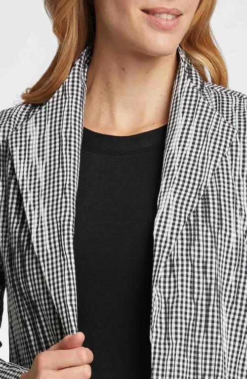 Foxcroft Alana Crinkle Gingham Jacket - Black/ White