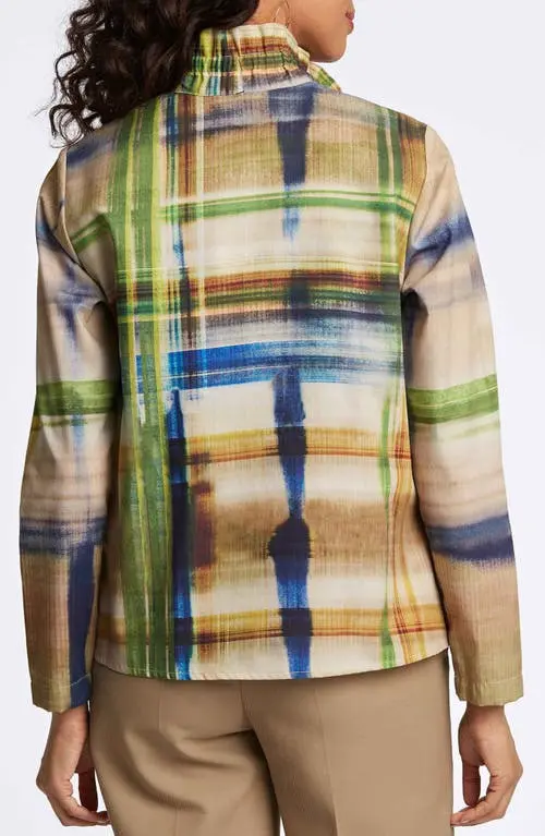Foxcroft Carolina Painterly Striped Button-up Shirt