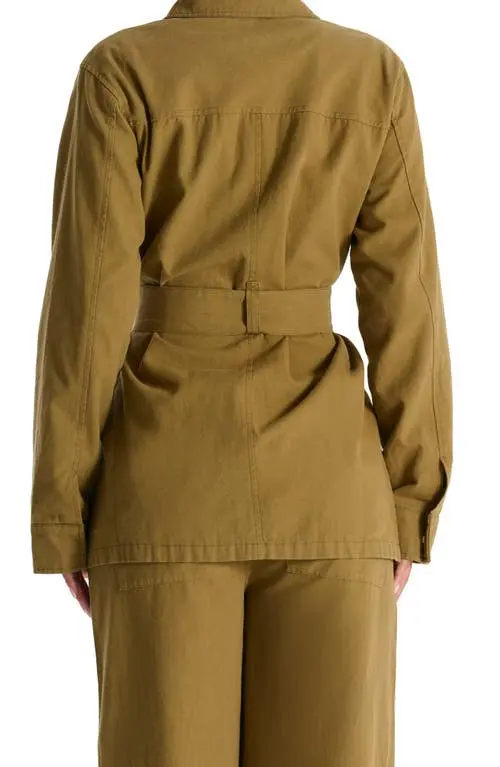 Naked Wardrobe Cotton Canvas Belted Cargo Jacket