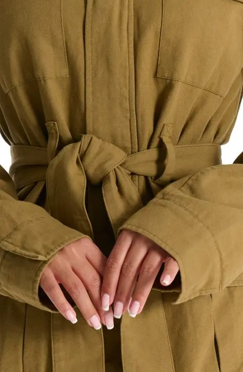 Naked Wardrobe Cotton Canvas Belted Cargo Jacket