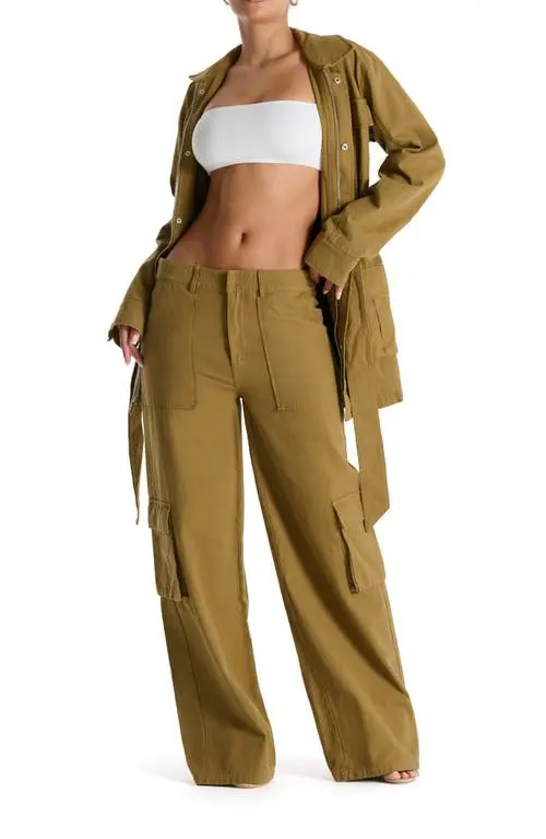 Naked Wardrobe Cotton Canvas Belted Cargo Jacket