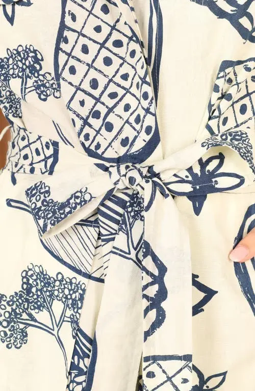 PETAL & PUP Georgina Cotton & Linen Romper - Navy
