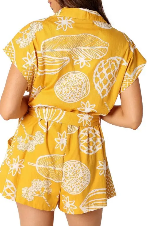 PETAL & PUP Georgina Cotton & Linen Romper - Yellow