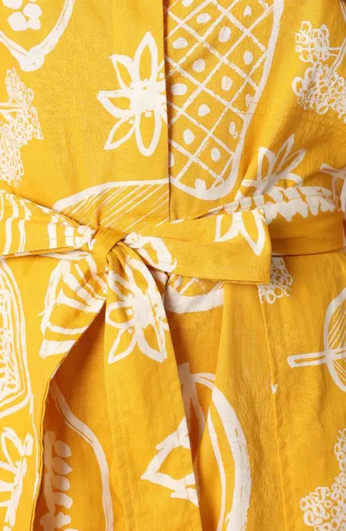 PETAL & PUP Georgina Cotton & Linen Romper - Yellow
